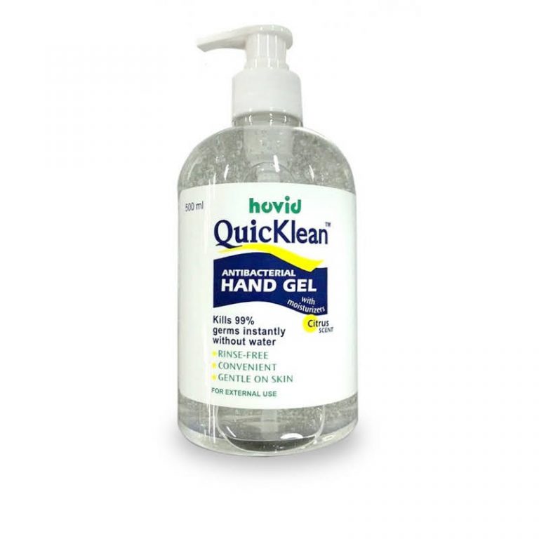 Hovid QuicKlean Antibacterial Hand Gel 500mL – Medimart